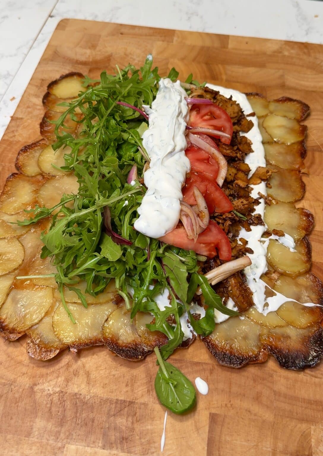 Easy Potato Wrap With Smoky Tofu & Yogurt Sauce | Dr. Vegan