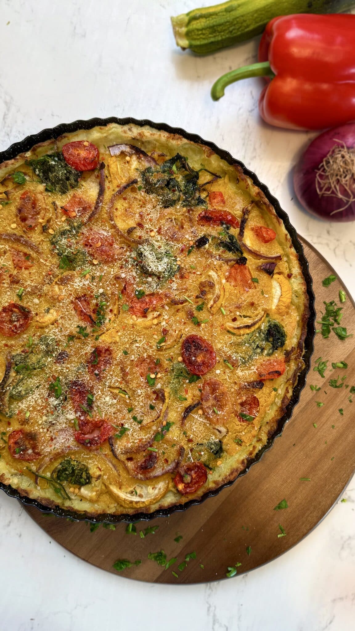 Vegan Chickpea Quiche With Potato Crust (Gluten-Free)